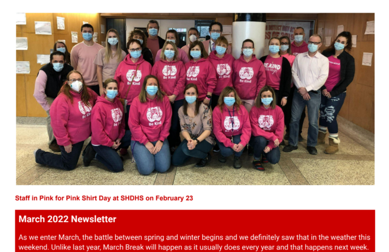 March 2022 Newsletter South Huron District High School