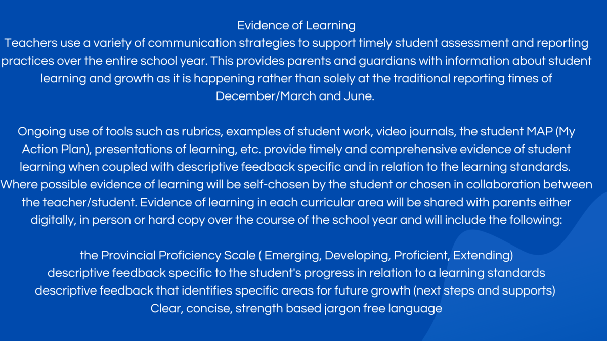 Evidence of Learning – Communicating Student Learning K-9 – SD48 Staff ...