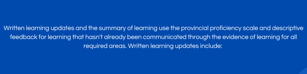 Written Learning Updates & Summary of Learning Requirements ...