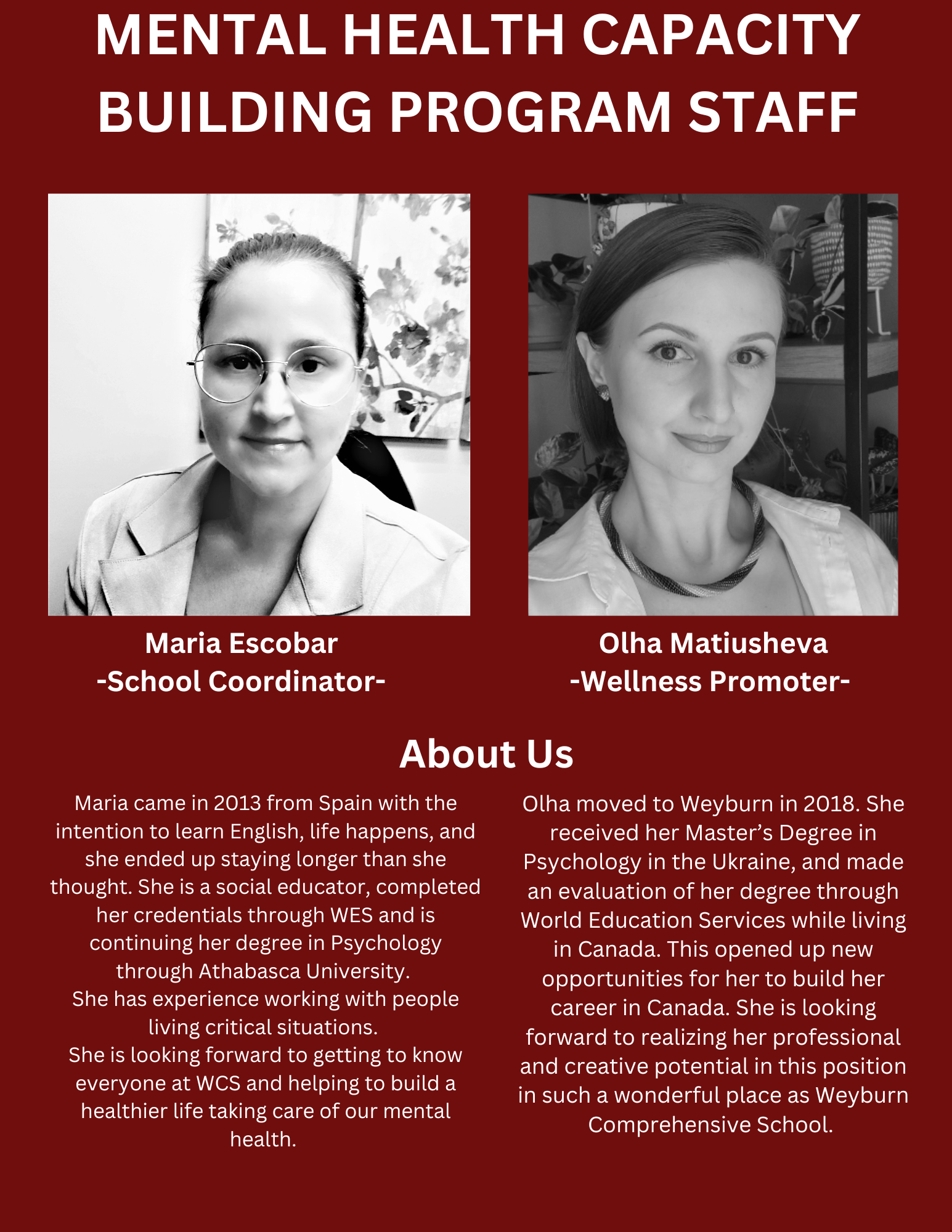 Mental Health Capacity Building – Resources – Weyburn Comprehensive School