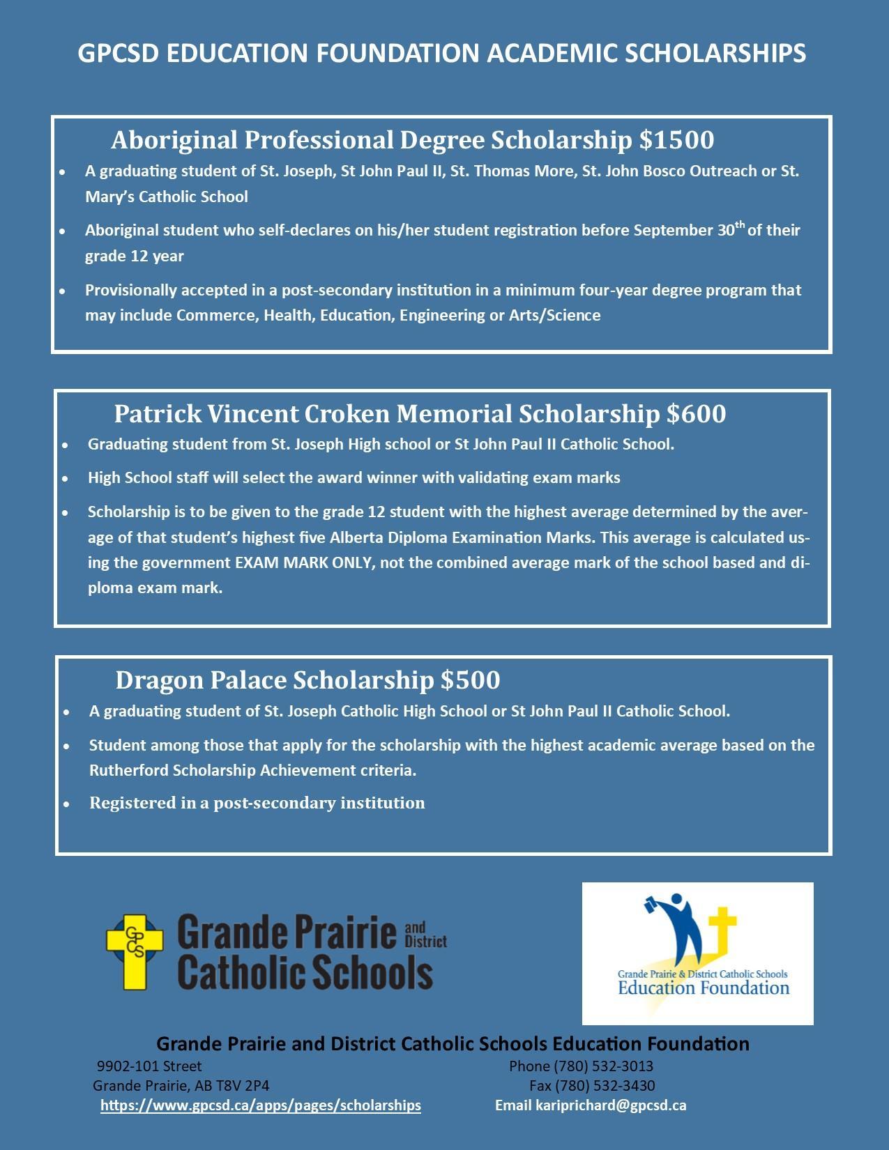 Scholarship Criteria – Scholarships – GPCSD Education Foundation