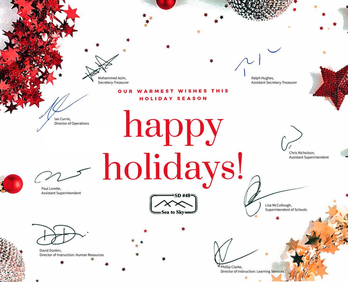 Happy Holidays from the Senior Team & Administrative Council at School ...