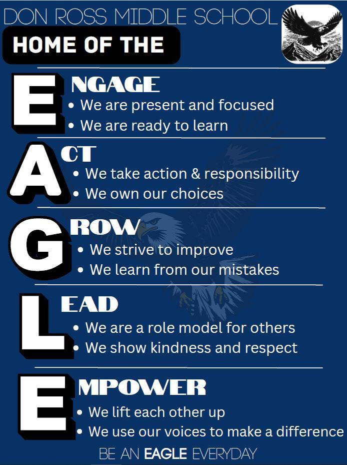 E.A.G.L.E. Values – About Us – Don Ross Middle School