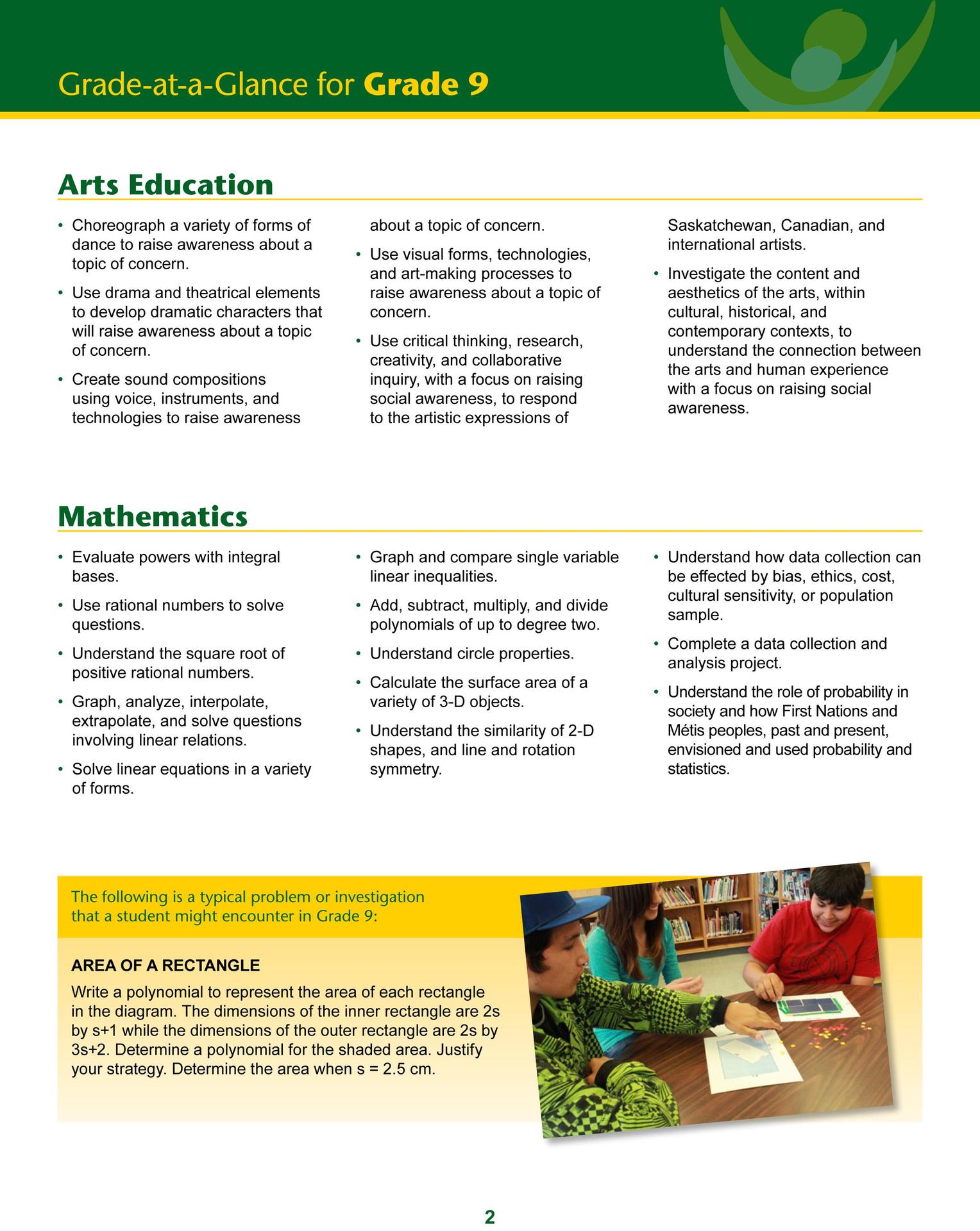 Grade 9 – Grades at a Glance – Prairie Valley School Division