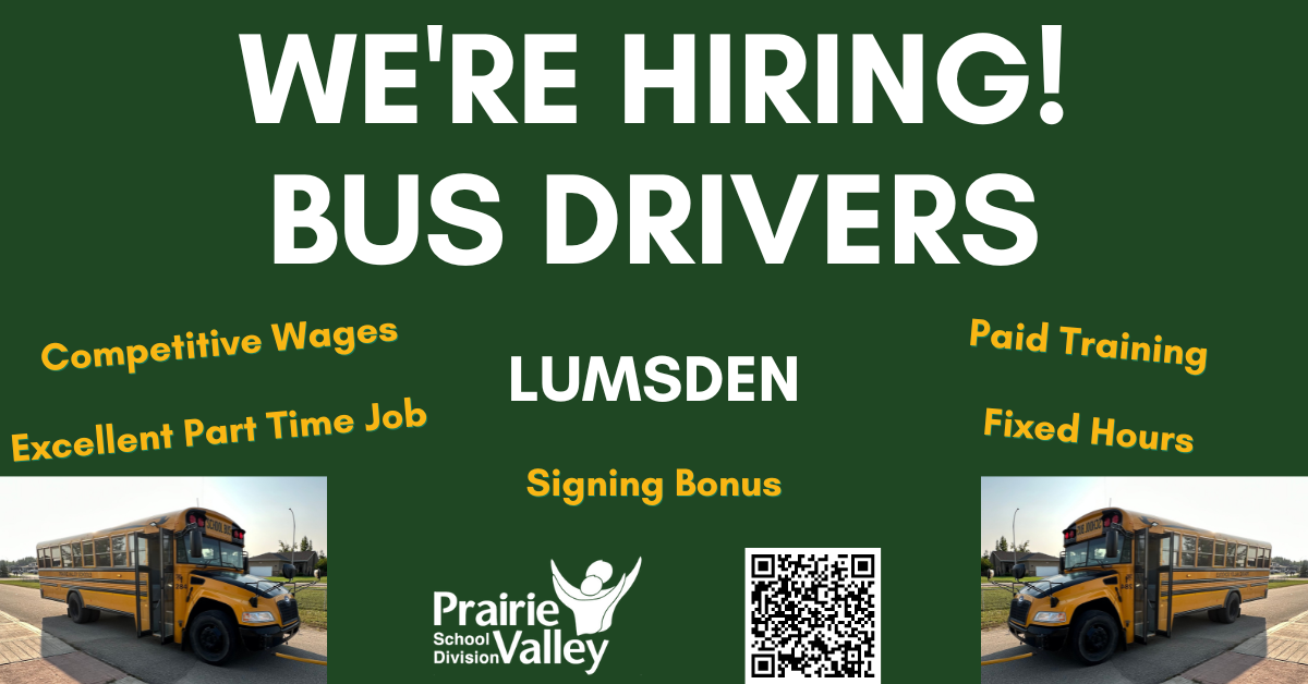 Now Hiring Bus Drivers in our area | Lumsden High School